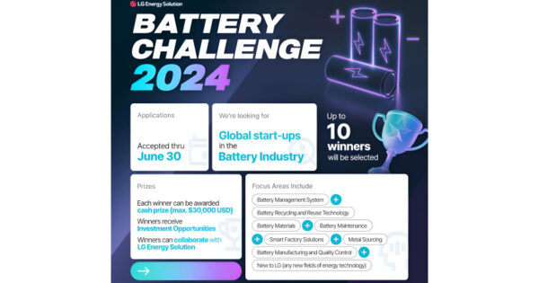 LG Energy Solution to Host ‘Battery Challenge 2024’ to Foster Startups ...